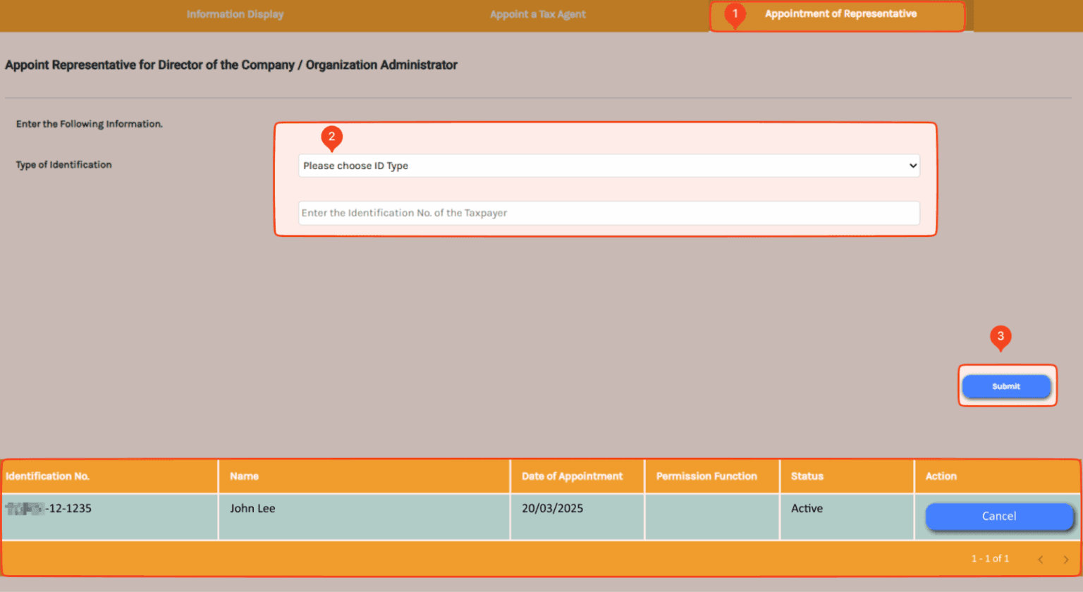 Appoint a Company Representative (Wakil Majikan) in MyTax