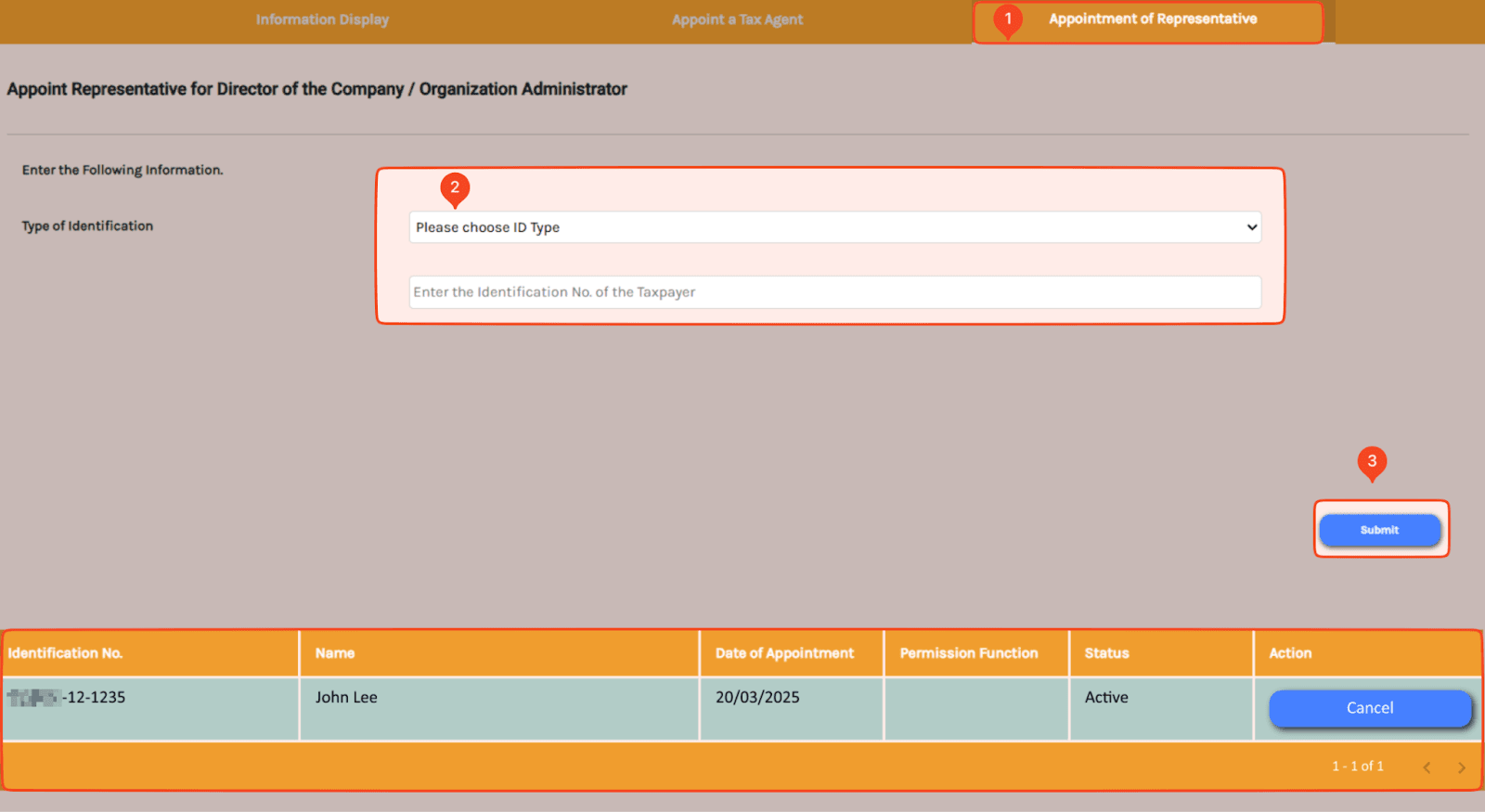 Appoint a Company Representative (Wakil Majikan) in MyTax